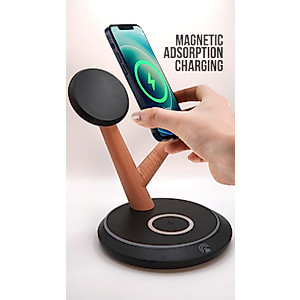 Tree Design Wireless Charger, 4 in 1 Qi Charging Station Stand for Multiple Devices, Charging Station for iPhone 15 14 13 12 Series, Apple Watch Ultra/SE/9/8/7/6/5/4/3/2 and AirPods (White)