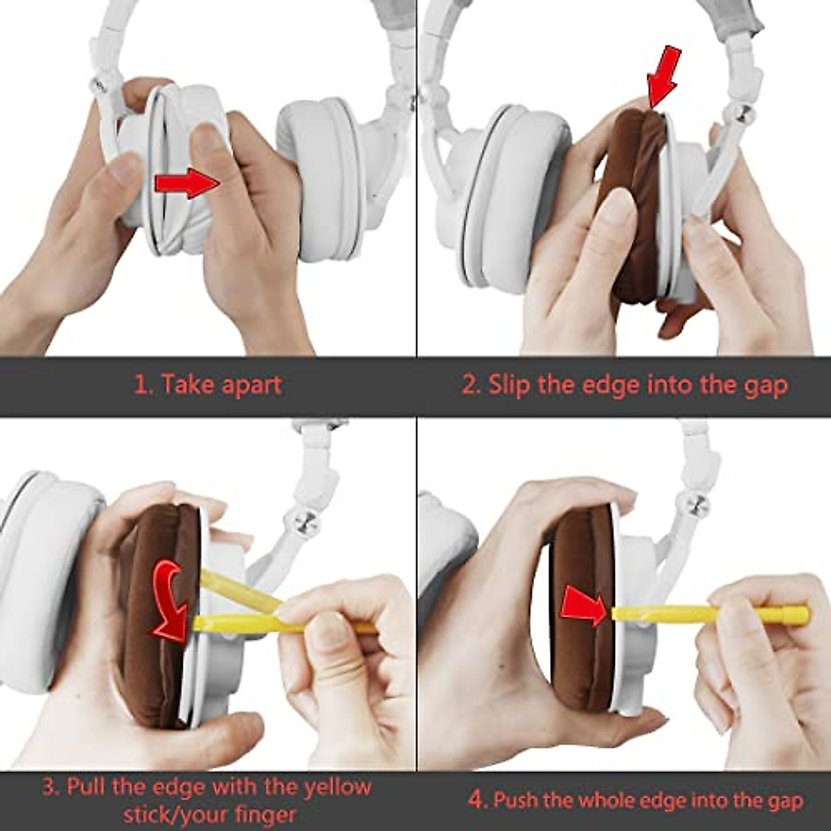 Geekria Comfort Velour Replacement Ear Pads for Audio Technica ATH M50X, M50XBT, M50xBT2, M60X, M45, M35, M30, M20, ATH-MSR7 Headphones Ear Cushions, Headset Earpads, Ear Cups Repair Parts (Brown)