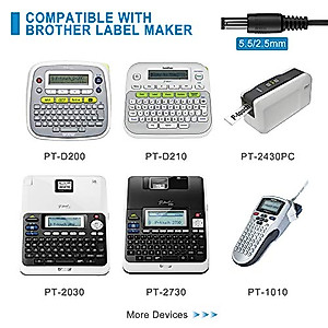 PwrON 9V Ac Dc Adapter (6.6ft) Fit Brother P-Touch PT-D200 PTD200 PT-D200VP PT-D210 PTH110 PT-D200G PT-1280 PT-1290 PT-1880 PT-2030 PT-2730 Label Maker, AD-24 AD-24ES AD-20 AD-30 AD-60 Power Supply
