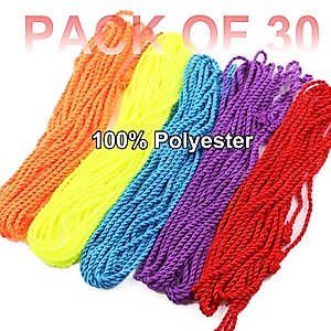 MAGICYOYO 30 Pack Professional Yoyo Strings Replacement for Responsive Yoyo, Unresponsive Yoyo String, 100% Polyester Yo Yo Strings Pack, Blue, Green, White,Yellow, Orange Mixed