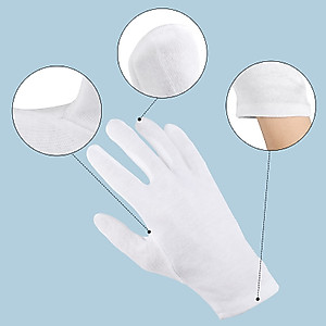 ENPOINT 5 Pairs Archival Photo Gloves, White Medium Work Gloves For Handling Art Working Photography Men & Womens Cloth Gloves Liners Bulk for Handling Jewelry, Film, Photo, Coin Metal Inspection