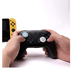 GeekShare Cat Paw Playstation 4 Controller Thumb Grips, Thumbsticks Cover Set Compatible with Switch Pro Controller (Pink & Blue)