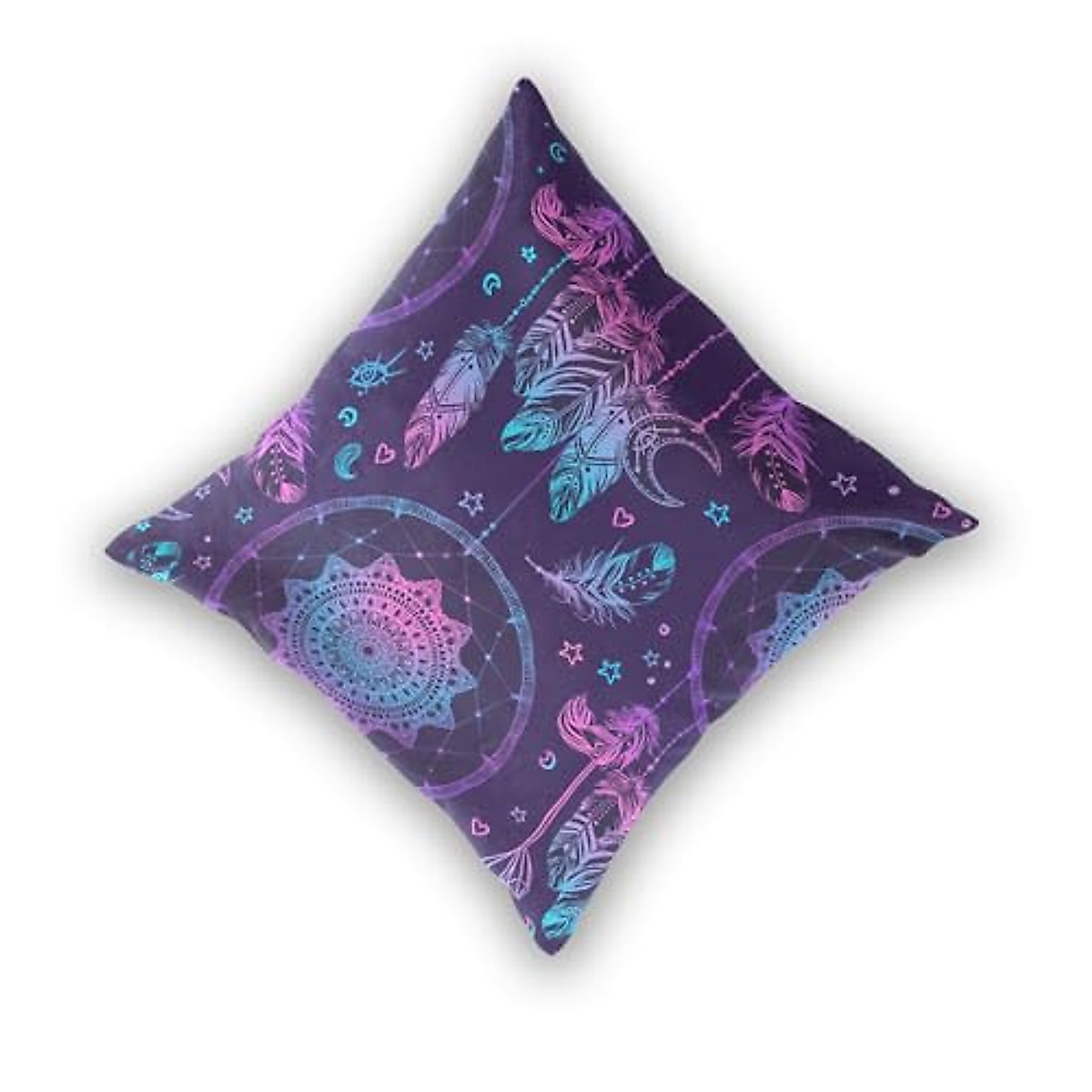 IIASOL Dreamcatcher with Feathers and Moon Throw Pillow Cover Set of 2-20 x 20 inch Pillowcases Square Accent Decorative Cushion Case for Living Room Bedroom Couch Sofa Chair Bed