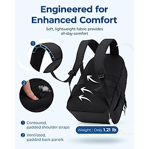 BAGSMART Laptop Backpack for Women, Travel Backpack Fits 17.3 Inch Computer Bookbags 40L Back Pack with Charging Port Hole for School College Work Business, Black