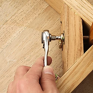 STREBITO Right Angle Screwdriver 32-Piece 1/4 Inch Mini Ratchet Set Low Profile Offset Bit Set with 72-Tooth Ratcheting Wrench Stubby Ratchet 90 Degree Screwdriver for Small Spaces