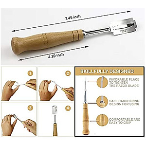 Zsirue Bread Lame Slashing Cutter, Premium Dough Scoring Knife with 5 Razor Blades and Storage Cover