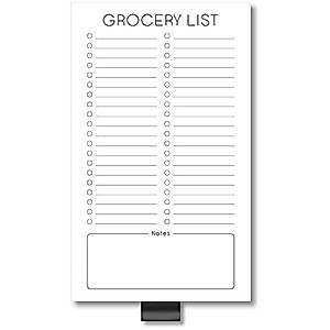 Evercio Grocery List Magnetic Notepad for Refrigerator | For Shopping Lists Fun Memo Note Pad for Fridge | Funny Office Gift for Coworkers | 4.5x7.5 Inches, 50 Sheets