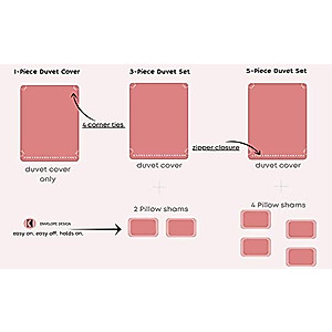 Kamas Duvet Cover Pinch Pleated Design 3 Pieces Oversized King Blush Duvet Cover Set 100% Egyptian Cotton 1000 Thread Count with Zipper & Corner Ties Tuffed Pattern Decorative