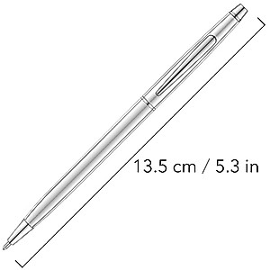 Unibene 6 Pack Silver Slim Mental Ballpoint Pens Medium Point(1 mm) - Black ink, Nice Gift for Business Office Students Teachers Wedding Christmas