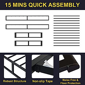 Firpeesy 6 Inch Twin Bed Frame with Round Corner Edges, Low Profile Twin Metal Platform Bed Frame with Steel Slat Support, No Box Spring Needed/Easy Assembly/Noise Free Mattress Foundation