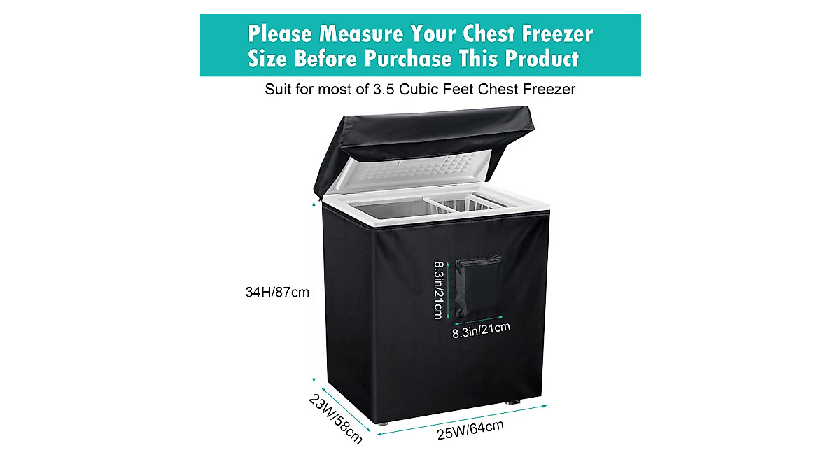 Luxiv Waterproof Chest Freezer Cover - 3.5 Cu Ft Protection