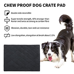 HOMBYS Chew Proof Dog Crate Pad Mat, 22"x35" Indestructible Kennel Pad for Aggressive Chewers, Durable and Water Resistant Teething Puppy Crate Mats for Dogs Cages