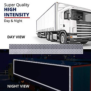 X-BOSEAT White Reflective Tape 1inch x 15ft Reflector Tape Self Adhesive, Durable and Waterproof - DOT C2 for Marking Areas, Objects and Vehicles (1 in 15 ft)