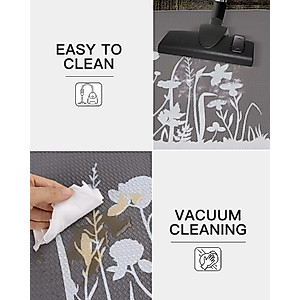 Kitchen Rugs and Mats Cushioned Anti Fatigue, Uamector 2 PCS Non Skid Kitchen Runner Rugs, Waterproof Memory Foam Kitchen Floor Mat, Standing Desk Mat for House, Sink, Office, Kitchen (Gray)