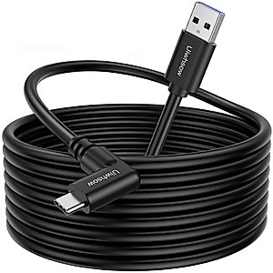 Uiwhsow Link Cable 16ft/5m Compatible for Oculus Quest 2, USB3.0 A to USB Type C Cable Braided 90 Degree 5Gbps Fast Data Transfer USB C Charging Cable for Oculus Quest /2, Virtual Reality Headset