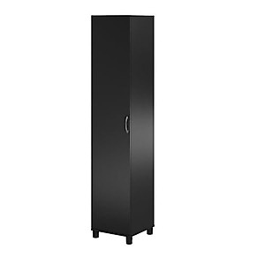 Pemberly Row Transitional 16" Utility Storage Cabinet in Black
