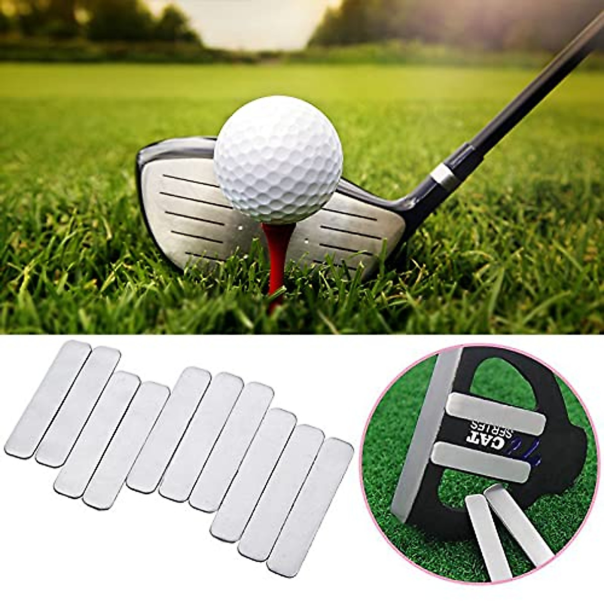 kcrygogo Golf Weighted Lead Tape Adhesive Lead Tape Strips Add Weight for Golf Club Tennis Racket Pickleball Paddle Adjust Weight (20pcs with Box)