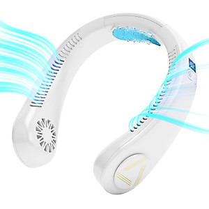 Dytecue Neck Fan Portable, Wearable Neck AC Air Conditioner Fan Built-in Refrigerating Chip, Personal Cooling Device Neck Cooler with 4000 Mah Rechargeable Hands Free 3-Speeds Fan for Outdoor Travel