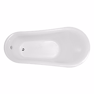 ANZZI Freestanding Tub 71" Modern Whirlpool, Glossy White Acrylic + Fiberglass, Stand Alone Soaker Hot Tub + Built-in Overflow & Drain for Bathroom, Talyah Serie (FT-AZ090)