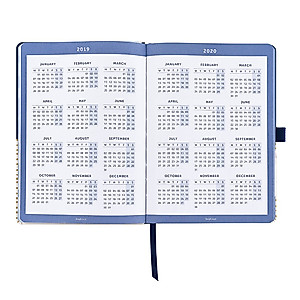 Busy B A5 2019 Stripe Design Busy Life Week to View Diary with Pockets and Dual Schedules
