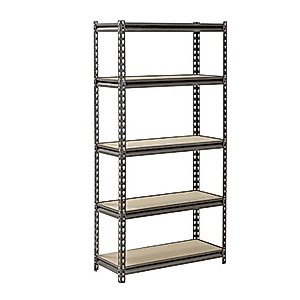 Muscle Rack UR301260PB5P-SV Silver Vein Steel Storage Rack, 5 Adjustable Shelves, 4000 lb. Capacity, 60" Height x 30" Width x 12" Depth