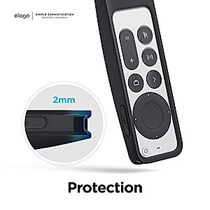 elago R5 Locator Case Compatible with 2022 Apple TV 4K Siri Remote 3rd Gen, Compatible with 2021 Apple TV Siri Remote 2nd Gen and Compatible with Apple AirTag - Full Access to All Functions [Black]