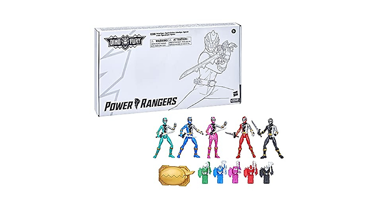 Power Rangers Dino Fury 5-Pack Action Figures with Keys & Sabers