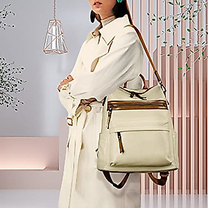 CASEEK Women Backpack Purse Fashion Leather Designer Shoulder Bags Casual Travel Bag Multipurpose Convertible Satchel Handbag