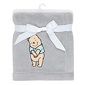 Lambs & Ivy Disney Baby Winnie The Pooh Hugs Gray Soft Fleece Baby Blanket