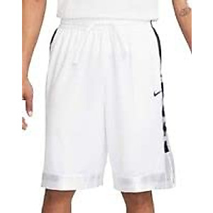 Nike Mens Dri-FIT Elite Basketball Shorts L White/Black