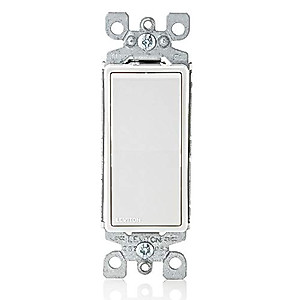 Leviton 5601-2WM 2 Pack 15Amp 120/277V Decora Rocker Single Pole AC Quiet Switch, White