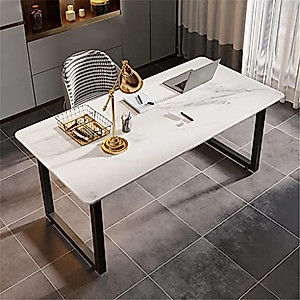 sgzyl Rock Slab Computer Desk Desk Gaming Table Large Desk Writing Desk Meeting Negotiation Table (Color : D, Size : 120 * 60 * 75CM)