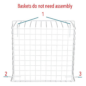 Tu-Pa Large 4 Tier Hanging Closet Organizer, Closet Organizers and Storage, Fruit Basket, Closet Organizer System, 4 Wide Metal Wire Bins, 2 Hangers and 4 S Hooks, Heavy Duty, No Assembly Required