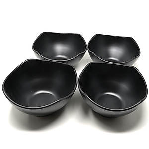 Asian Home 56 Ounce Large Melamine Japanese Ramen Noodle Soup Bowl Hard Plastic Dishware for Udon Soba Pho Asian Noodles - 8.27" x 4.72" (4 Bowls)