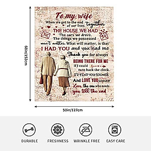 YOYICU to My Wife Blanket from Husband Valentines Day Gifts for Her Throw Blanket Anniversary Birthday Gifrs for My Wife Romantic Gifts for Her 50''x60'' Blanket for Wife