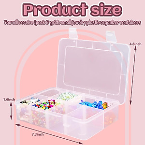 WYOMER 8 Grids Bead Organizers and Storage Box, Plastic Organizer Box with Removable Board Dividers, Box Organizer for Jewelry or Tackle Electronics Small Parts (1)