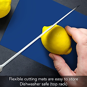 Cut N' Funnel Multi-Size Flexible Cutting Board Mats 3 Pack Made in the USA of BPA Free Food Grade Plastic, Dishwasher Safe