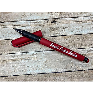 Fresh Outta Fucks Pad and Pen, Snarky Novelty Fresh Outta Fucks Pen Set, Funny Desk Accessory Gifts for Friends Colleagues Boss (Red)