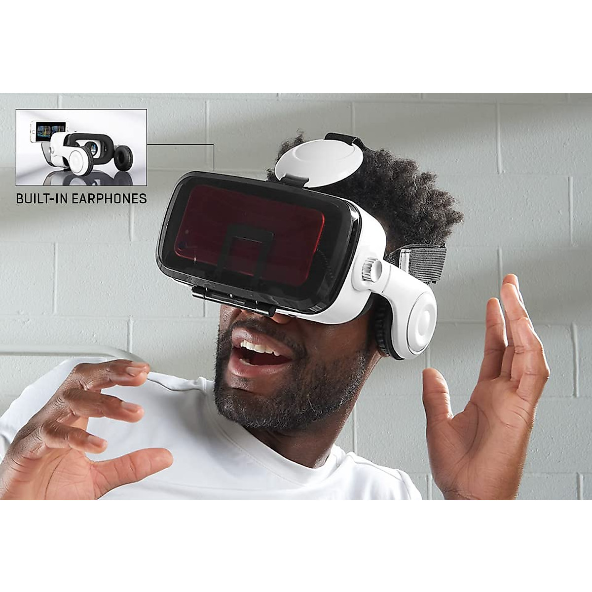 Sharper Image Bluetooth VR Headset with Earphones