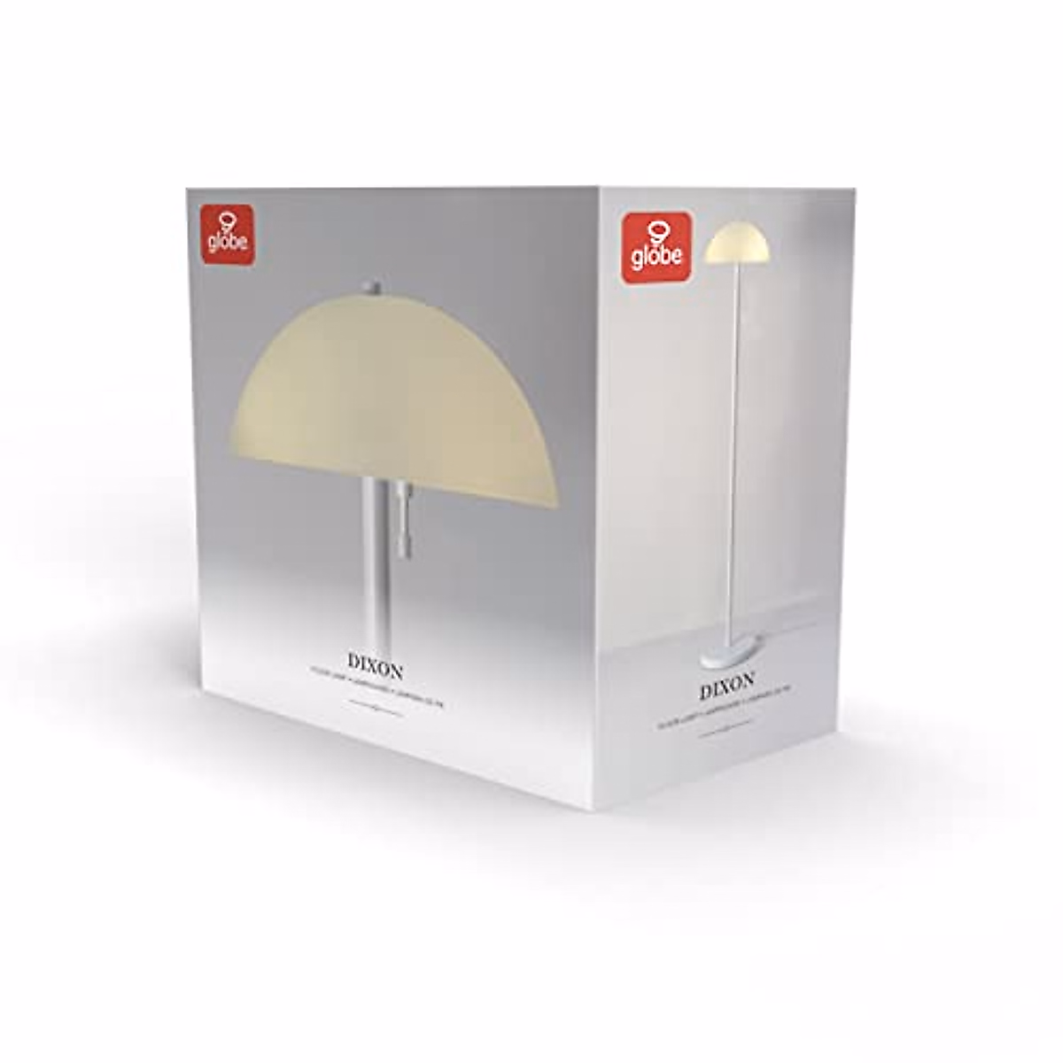 Globe Electric 67526 Dixon 65" 2-Light Floor Lamp, Matte White, Frosted Glass Shade, Vertical Pull-Chain Stepless Dimmer Switch