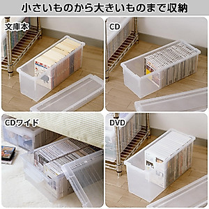 Tenma Book Storage Box, Clear, Width 6.7 x Depth 17.7 x Height 7.9 inches (17 x 45 x 20 cm), Comic Book Storage Box