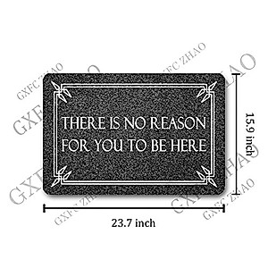 Funny Welcome Mats for Entrance Indoor Personalized Kitchen Rugs and Mats Anti-Slip Novelty Gift Mat(23.7 X 15.9 in) (There is No Reason for You to Be Here)