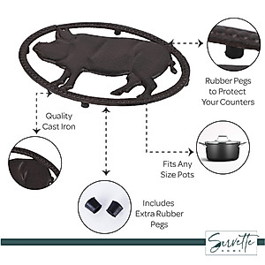 Cast Iron Pig Trivets for Hot Dishes