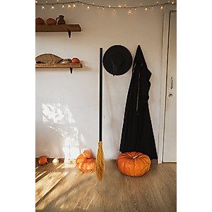Medoore 4 Pack Halloween Witch Broom Plastic Witch Broomstick Cosplay Broom Props, Realistic Wizard Flying Broom Stick Accessory for Costumes