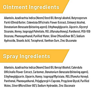 Absorbine Silver Honey Hot Spot & Wound Care 2oz Ointment + 8oz Spray Gel, Manuka Honey & MicroSilver BG, Medicated for Dogs, Cats, Small Animals