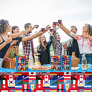 Pajean 16 Pack International Flag Bags World Flag Gift Bags Flags of the World Party Bags Country Flag Treat Bags for Opening Sports Events Celebration Goodie Candy Party Favors Decoration Supplies