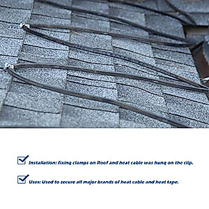 Autoparts 25 Pack Heat Cable Roof Clip for Securing Ice Dam Heat Tape and Heat Cable to Roofs