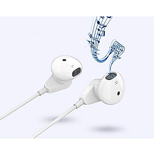 Wired Earbuds HiFi Stereo Headphones Earphones w/Microphone USB Type C Connector only Fit for Huawei P30 Pro, P20 Pro, Mate 30 Pro, Mate 20 Pro, Mate 10 Pro, Xiaomi Mi 9, Mi 9 SE, Mi 8, Mi A2 (White)