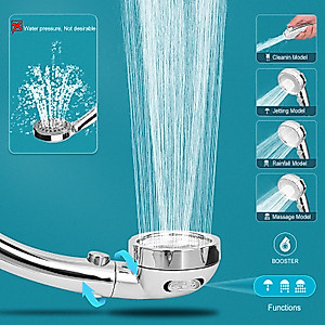 High Pressure Handheld Shower Head with ON/OFF Pause Switch,3 Spray Modes Water Saving Detachable Shower Head with Adjustable Holder and Long Hose,Perfect For Pet Washing&Baby Bath