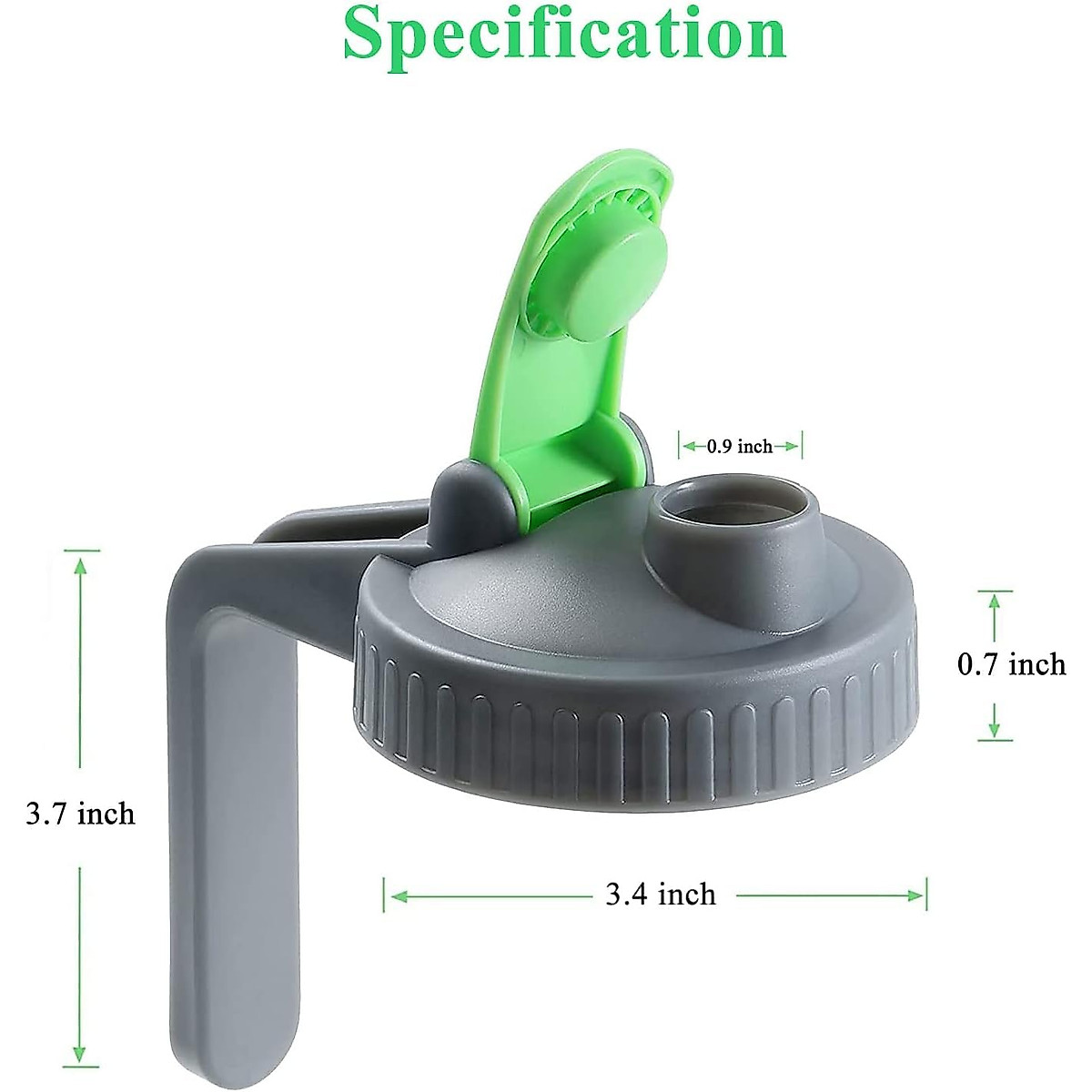 Wide Mouth Mason Jar Pour Spout Lids with Handle Reusable Plastic Flip Cap Lid,Leak-proof Airtight Seal Black, 86mm (Jar Not Included)